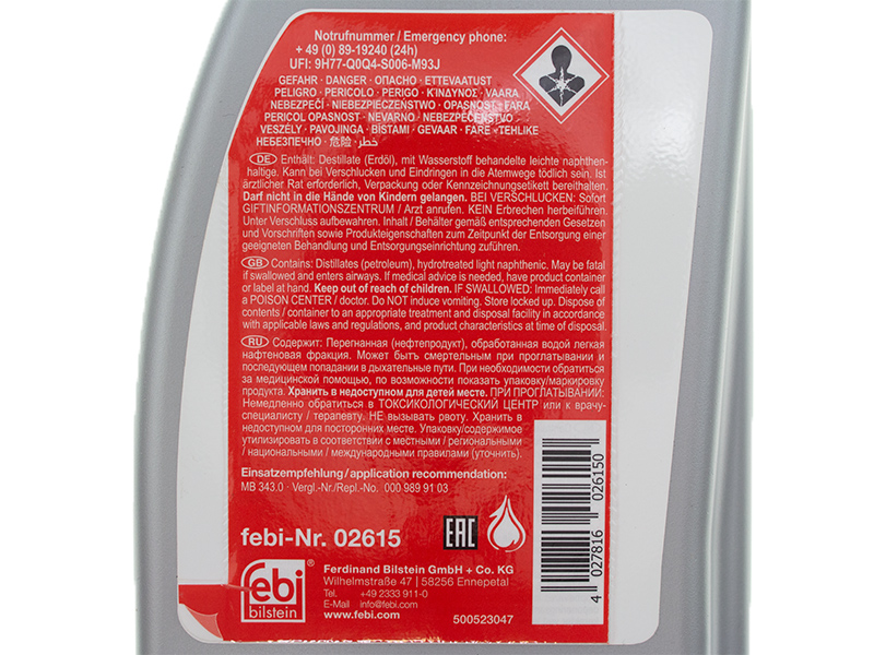 Febi Hydraulic System Fluid 0009899103 Mercedes Benz E320 R129 SL500 ...