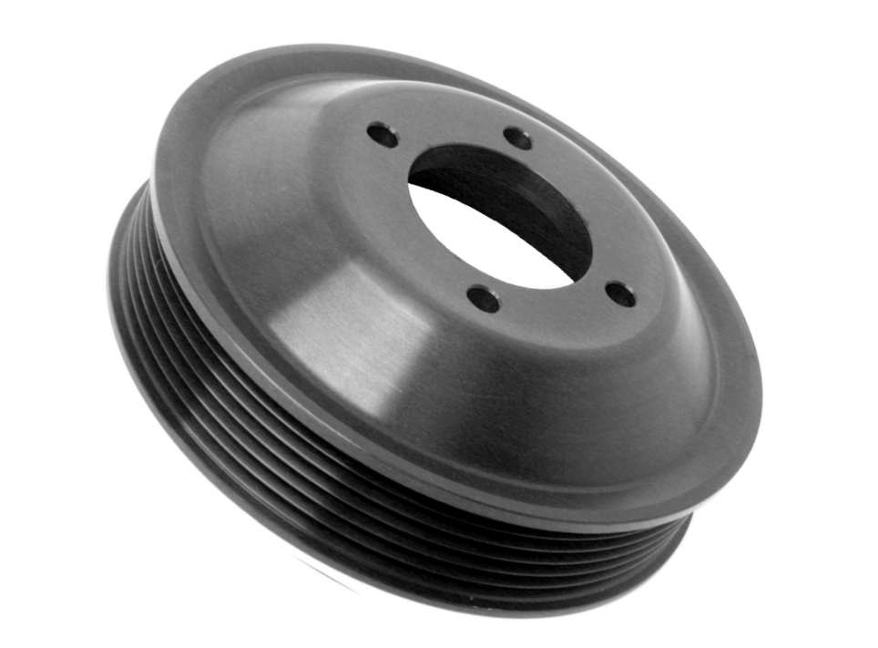 URO Parts 11511730554, 11511730554PRM Water Pump Pulley; 132mm Diameter; Black Anodized Aluminum ...