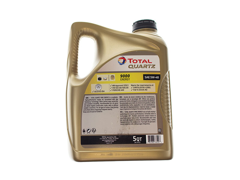 Total Quartz 9000 Energy 184952 Engine Oil; 5W-40 Synthetic; 5 Quart ...