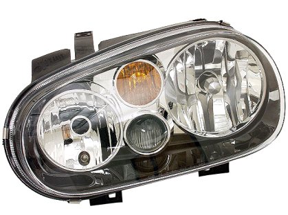 Genuine VW/AUDI 1J0941017G Headlight; Left Assembly; Black Bezel/Chrome ...