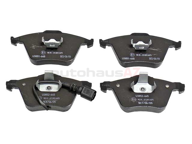 Pagid 1K0698151B, 355010351 Brake Pad Set; Front; With Wear Sensor; OE ...