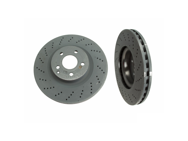 Genuine Mercedes 2074210012 Disc Brake Rotor; Front; Cross-Drilled ...
