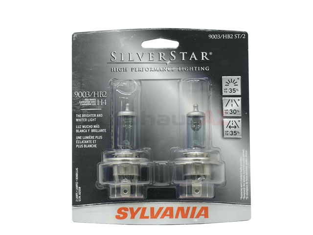 Sylvania Silverstar 33343 Headlight Bulb, Standard; HB2; 55/60W Halogen ...