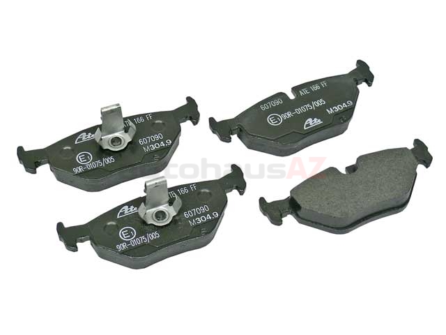 ATE 34211163395, 607090 Brake Pad Set; Rear; OE Compound Wide Clip ...