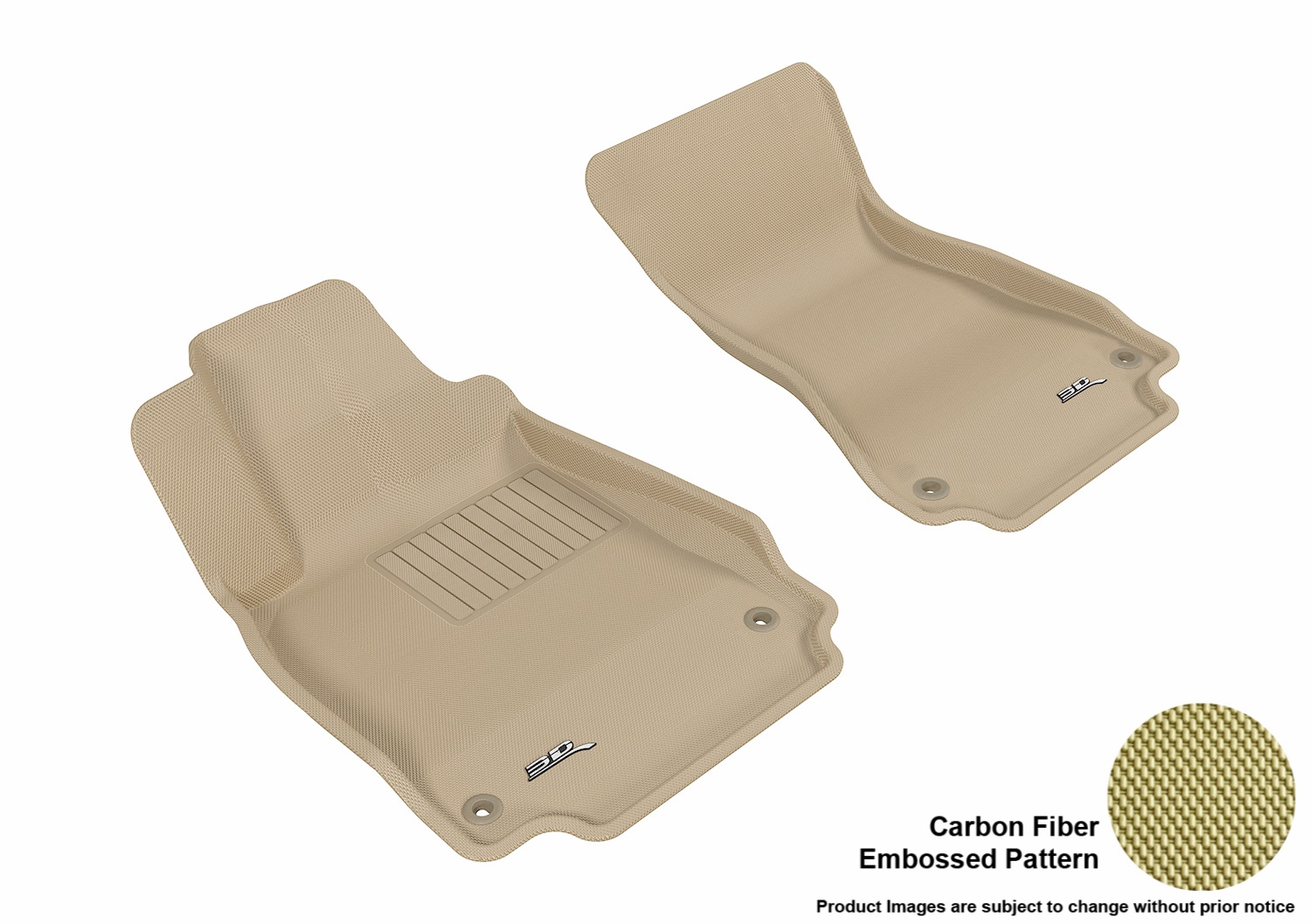 3D MAXpider L1AD02211502 Floor Mat Set; Tan; Carbon Fiber Texture ...