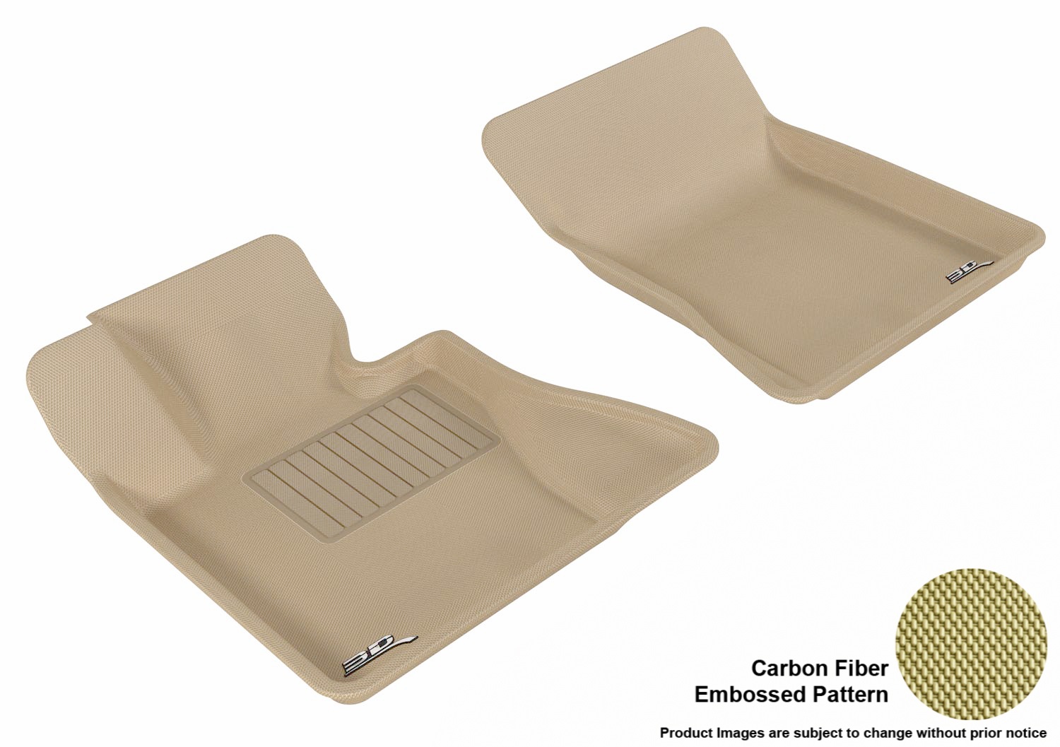 3D MAXpider L1BM01211502 Floor Mat Set; Tan; Carbon Fiber Texture ...