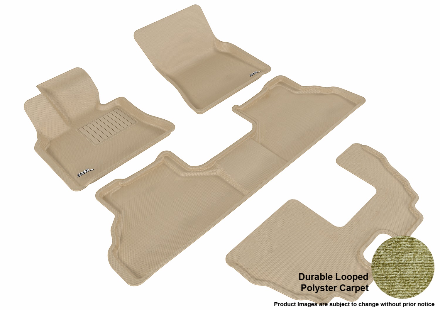 3D MAXpider L1BM05101502 Floor Mat Set; Tan; Carbon Fiber Texture ...