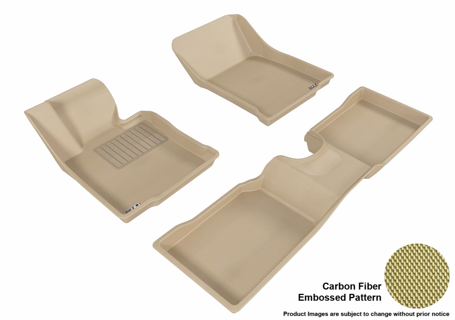3D MAXpider L1MN00601502 Floor Mat Set; Tan; Carbon Fiber Texture ...