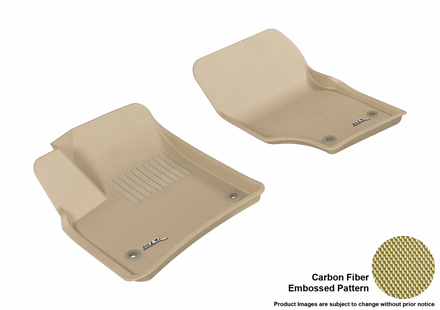 3D MAXpider L1PO00011502 Floor Mat Set; Tan; Carbon Fiber Texture ...