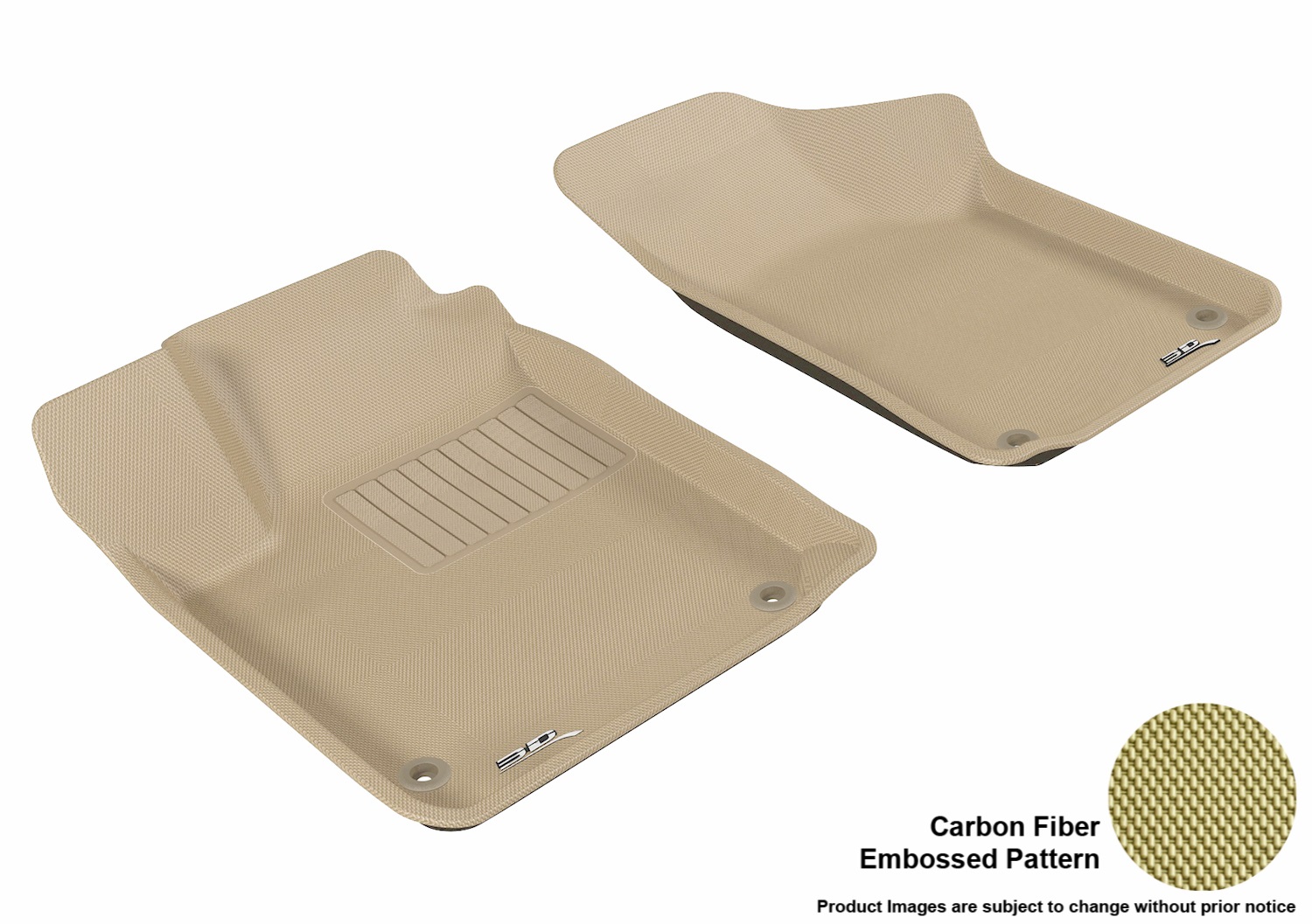3D MAXpider 3DM-L1VW00511502 Floor Mat Set; Tan; Carbon Fiber Texture ...