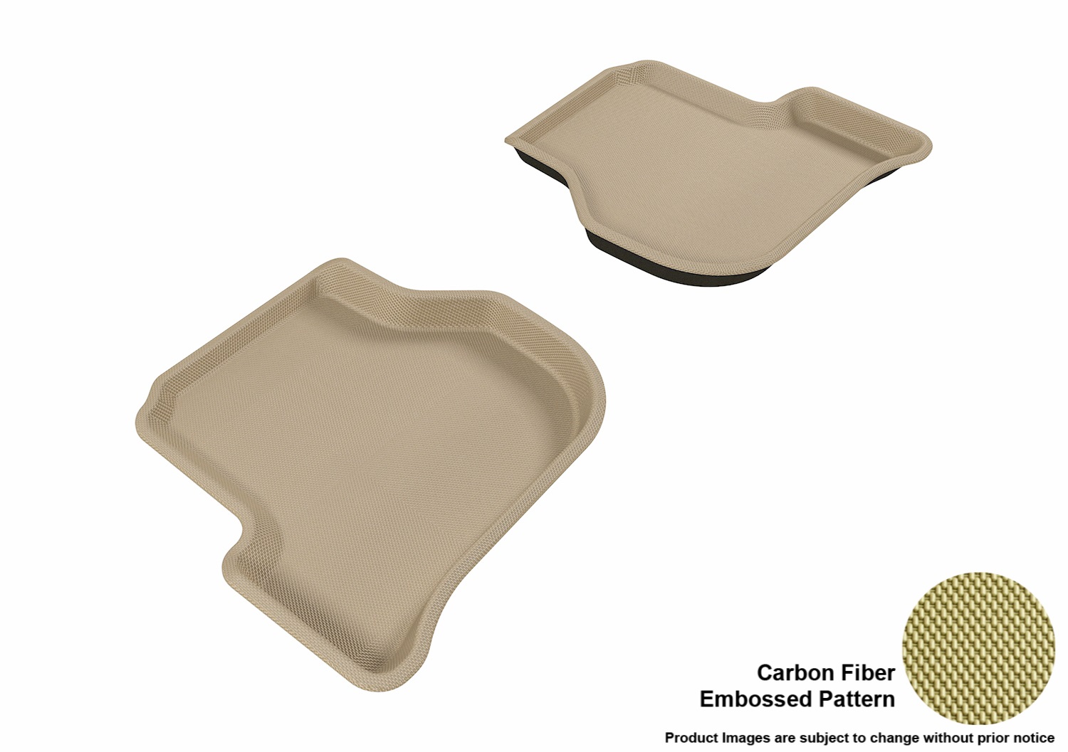3D MAXpider L1VW00821502 Floor Mat Set; Tan; Carbon Fiber Texture ...