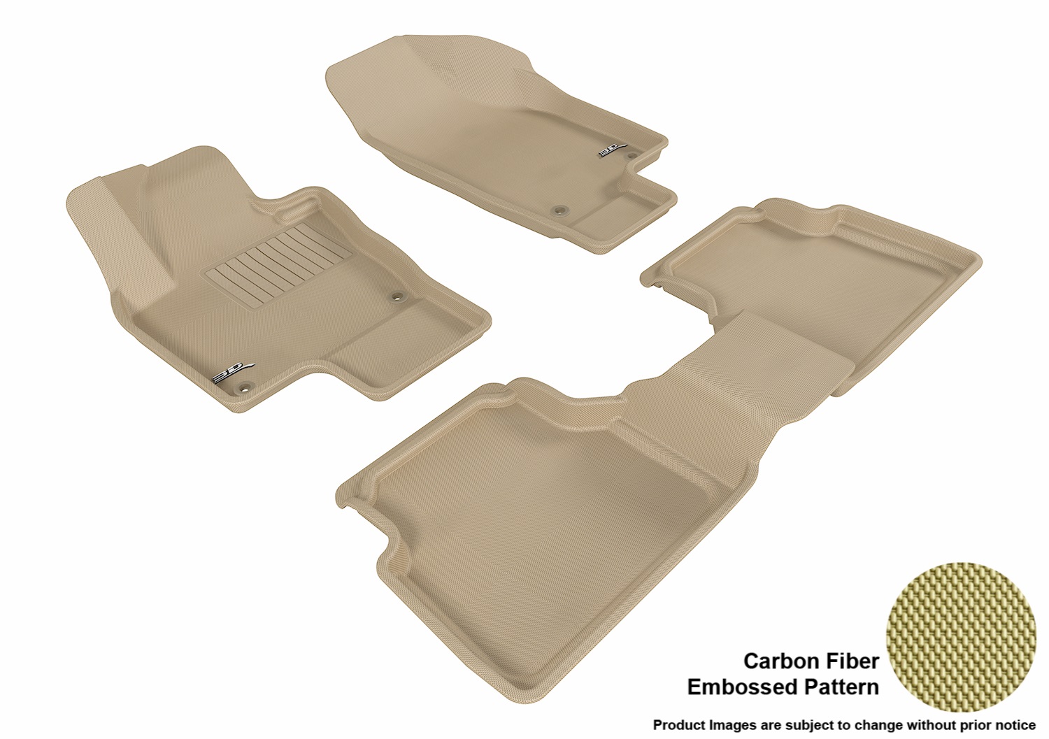 3D MAXpider L1VW02101502 Floor Mat Set; Tan; Carbon Fiber Texture ...