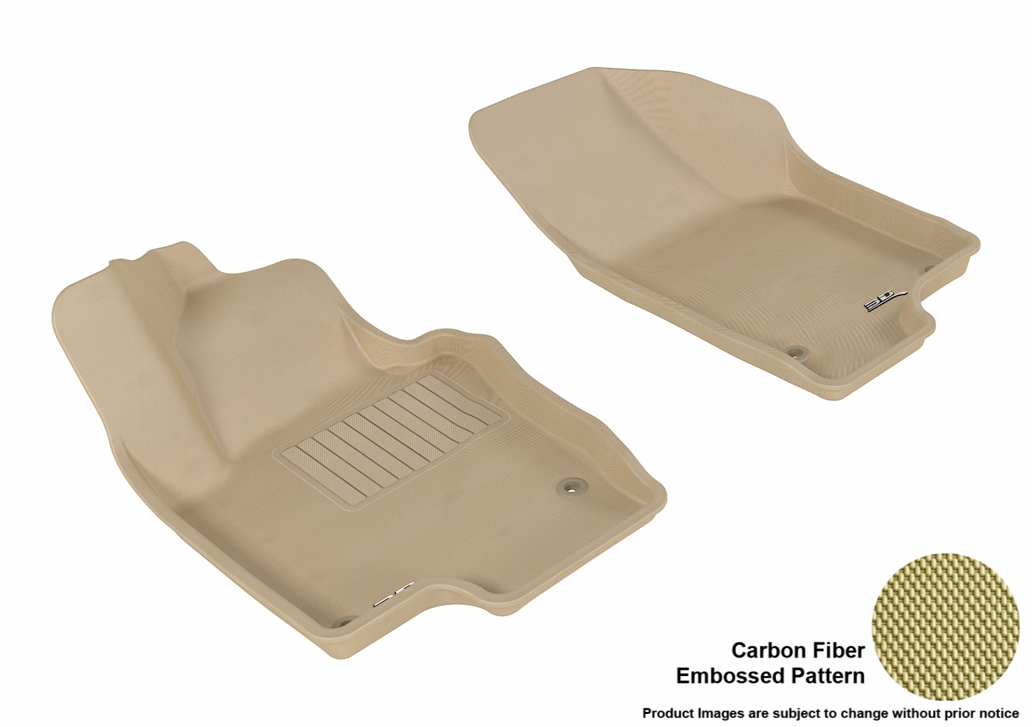 3D MAXpider L1VW05511502 Floor Mat Set; Tan; Carbon Fiber Texture ...