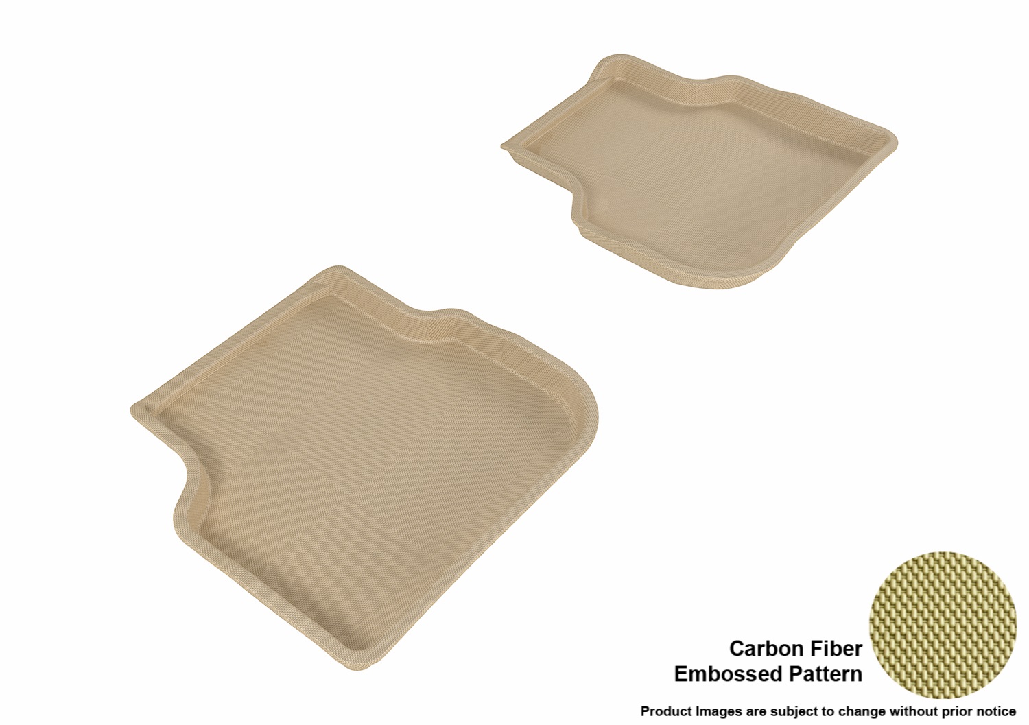 3D MAXpider L1VW05521502 Floor Mat Set; Tan; Carbon Fiber Texture ...