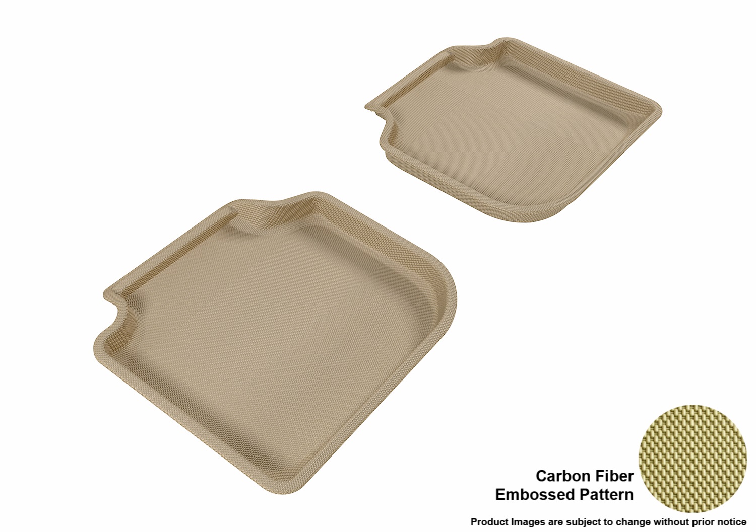 3D MAXpider L1VW05621502 Floor Mat Set; Tan; Carbon Fiber Texture ...