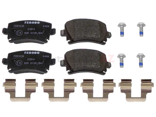 Ferodo 4F0698451A, FDB1636 Brake Pad Set; Rear | 1K0698451D 1k0698451F ...