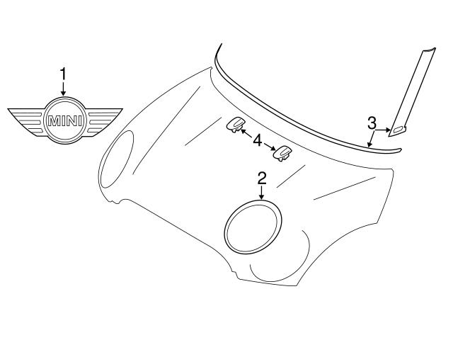 Genuine Mini 51137388118 Headlight Trim Ring; Right - Mini