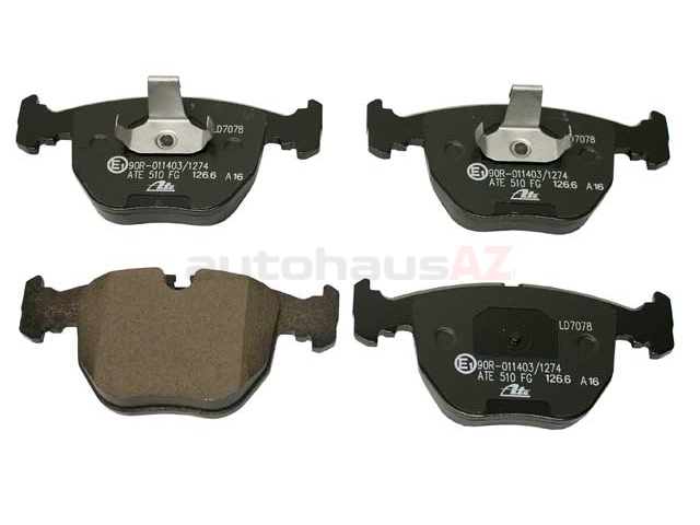 ATE Ceramic 34116761252, LD7078 Brake Pad Set; Front - BMW ...