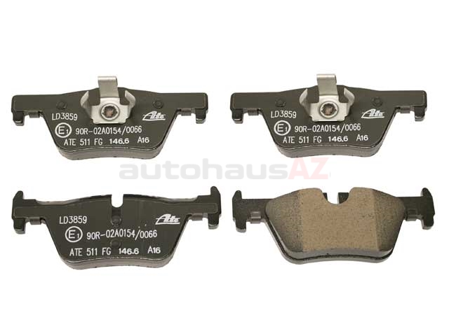 ATE Ceramic 34216873093, LD3859 Brake Pad Set; Rear - BMW | 34216850569