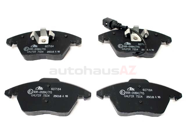 ATE 3C0698151D, 607184 Brake Pad Set; Front - Audi, VW | 3C0698151A ...
