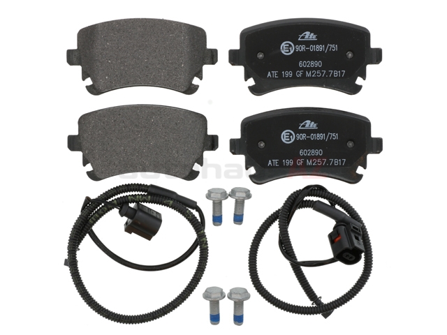 ATE 3D0698451A, 602890 Brake Pad Set; Rear - VW