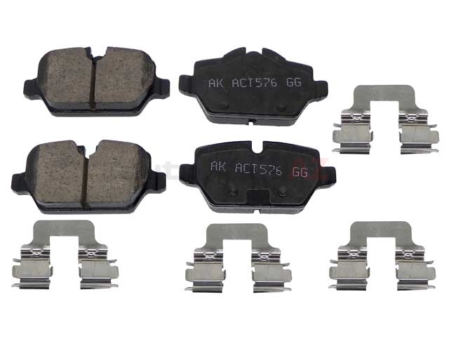 Akebono Euro 34219808706, EUR1554 Brake Pad Set; Rear - Mini | 34219808172