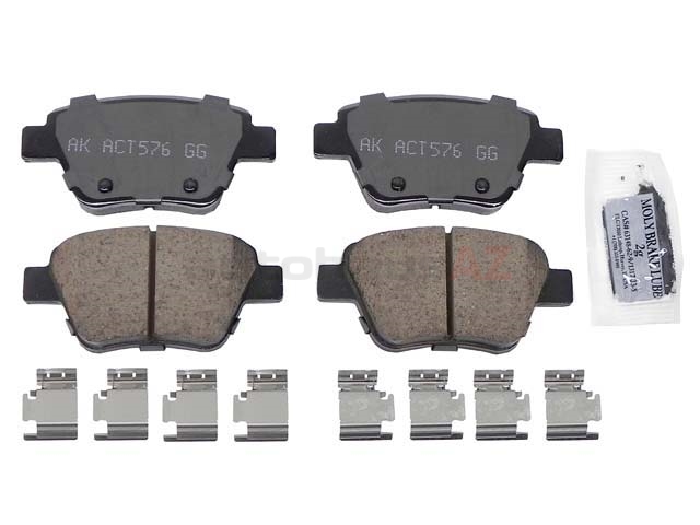 Akebono Euro 5K0698451A, EUR1456 Brake Pad Set; Rear - Audi, VW ...
