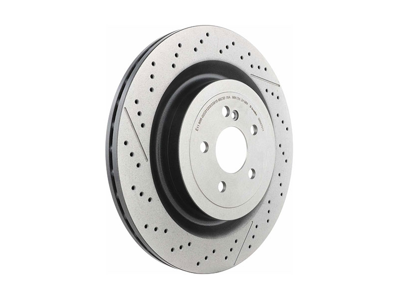 Brembo 2314230212, 09B87911 Disc Brake Rotor; Rear Cross-Drilled - Mercedes