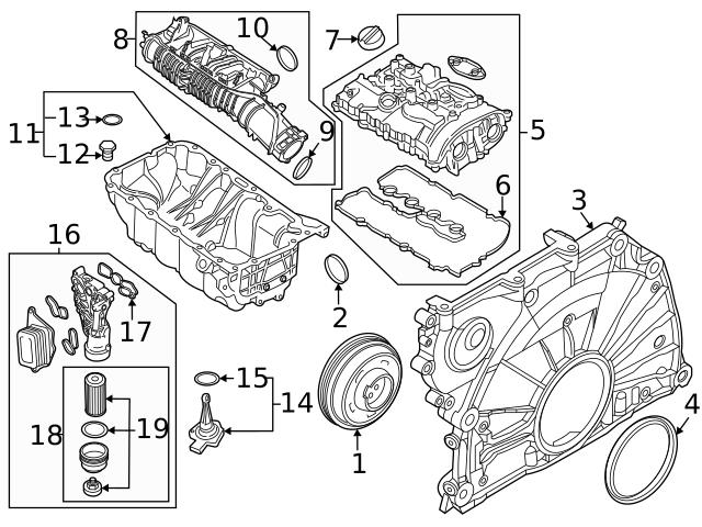 Genuine BMW 11118604931 Crankshaft Oil Seal; Front, Front Rear, Front ...