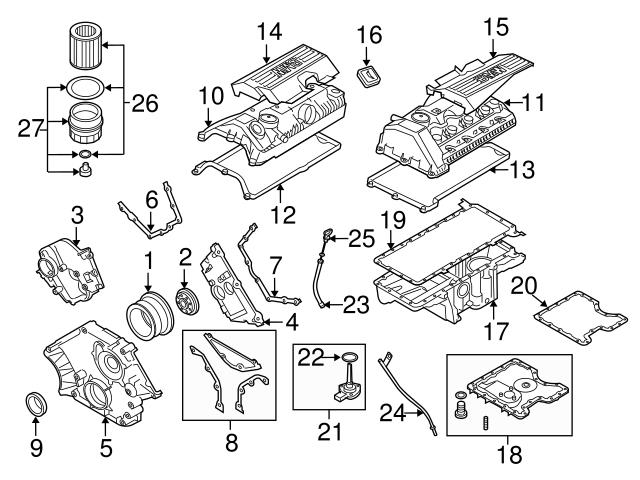 Genuine BMW 11127511181 Valve Cover; Left, Left Upper - BMW