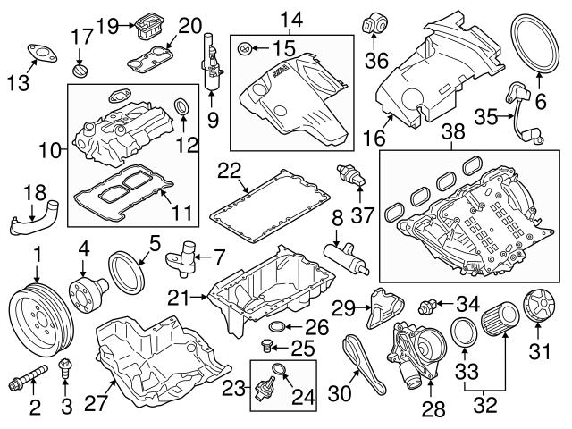 Genuine BMW 11127636790 Engine Cover Insulator - BMW
