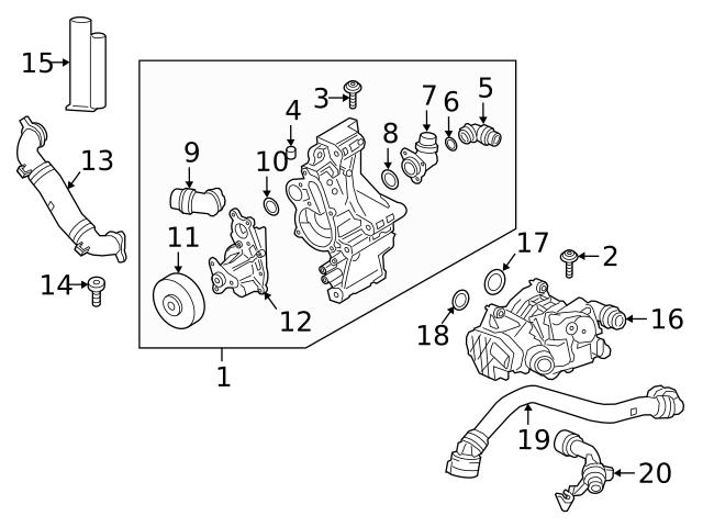 Genuine BMW 11518482253 Engine Water Pump Outlet Pipe - BMW