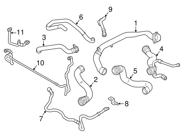Genuine BMW 11537605151 Coolant Hose; Lower - BMW