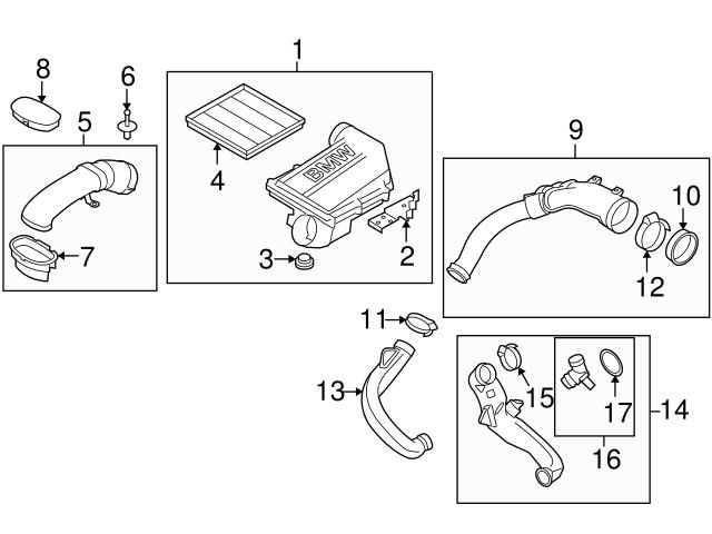 Genuine BMW 13717571361 Engine Air Intake Hose Seal - BMW