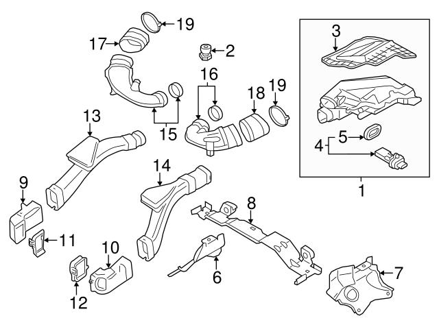 Genuine BMW 13717577471 Air Intake Hose; Left Front, Left Lower - BMW