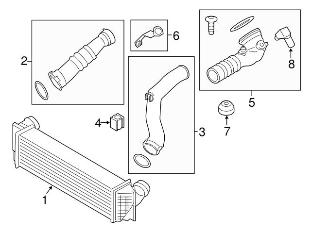 Genuine BMW 13717583728 Air Intake Hose; Front Right - BMW