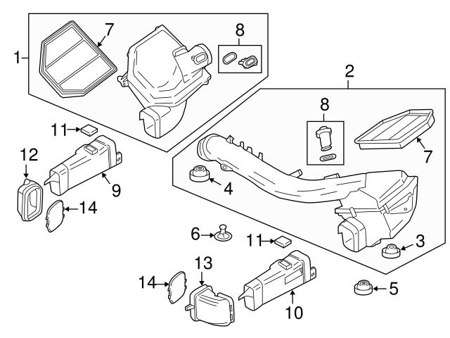 Genuine BMW 13717846268 Air Filter & Housing Assembly; Right - BMW
