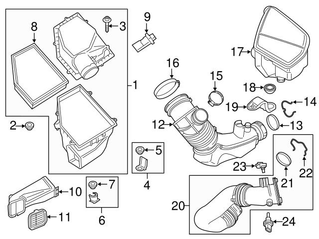 Genuine BMW 13718612084 Engine Air Intake Resonator - BMW