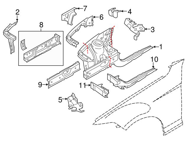 Genuine BMW 13718618896 Air Cleaner Bracket; Right - BMW | 41107284099