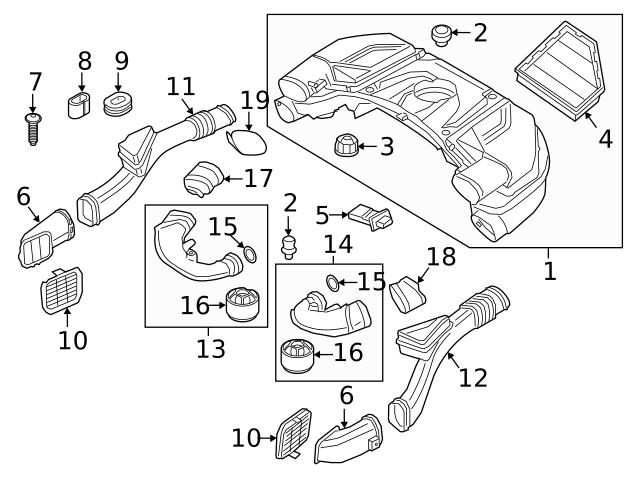 Genuine BMW 13718662934 Air Intake Hose; Left, Right - BMW