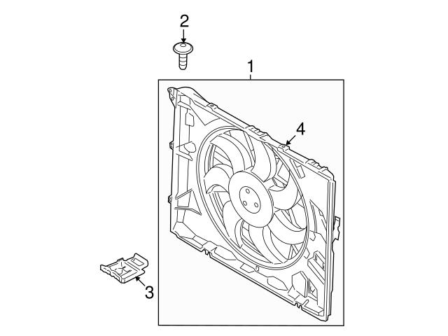 Genuine BMW 17117521784 Engine Cooling Fan Shroud Bracket; Left, Right ...