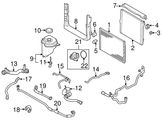 Genuine BMW 17127576378 Radiator Coolant Hose; Lower, Auxiliary ...