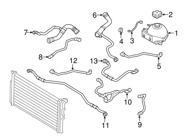 Genuine BMW 17127596840 Coolant Hose; Lower - BMW