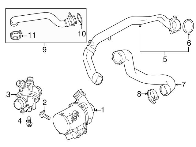 Genuine BMW 17127597995 Radiator Coolant Hose; Left - BMW