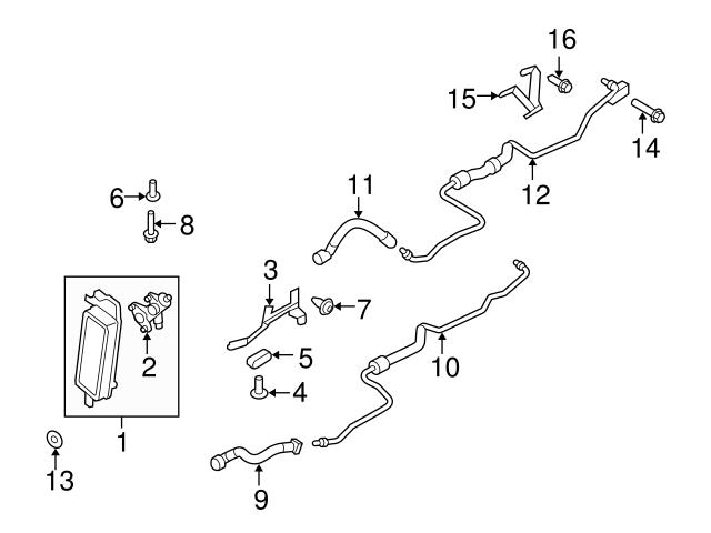 Genuine BMW 17227575456 Auto Trans Oil Cooler Hose; Rear - BMW
