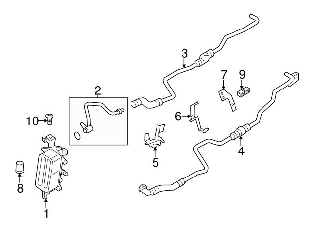 Genuine BMW 17227583187 Auto Trans Oil Cooler Hose Assembly; Rear - BMW