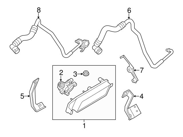 Genuine BMW 17227584007 Auto Trans Oil Cooler Hose Assembly - BMW