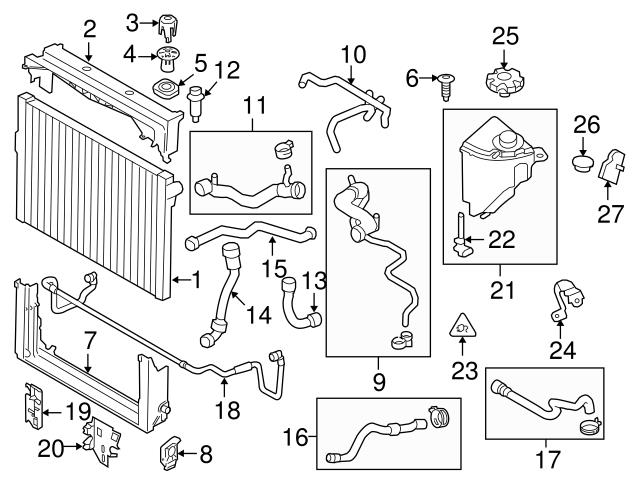 Genuine BMW 17227586898 Radiator Support Bracket; Left Rear, Right Rear ...