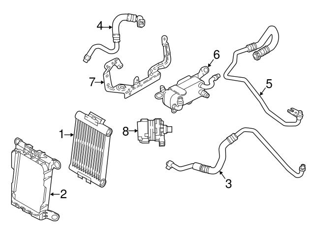 Genuine BMW 17227853887 Engine Oil Cooler Line; Front - BMW