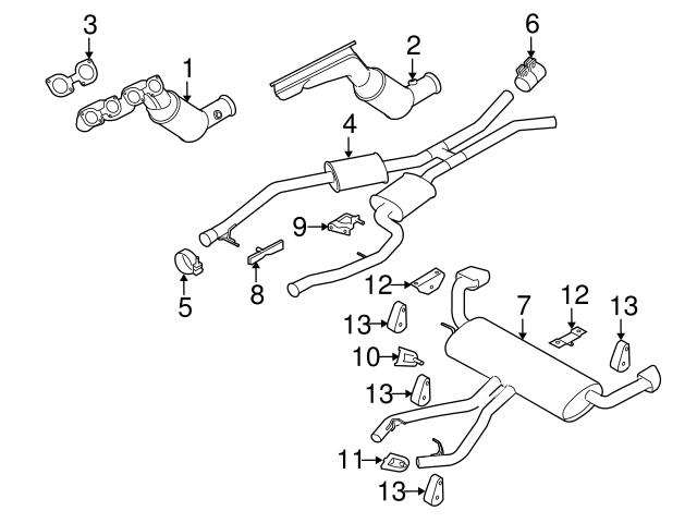 Genuine BMW 18207548740 Exhaust Muffler Clamp; Left Front, Right Front ...